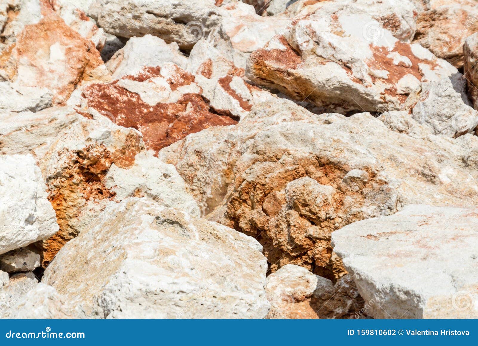 Background of Big Light Rusty Stones. Rocky Coast Stock Photo - Image ...