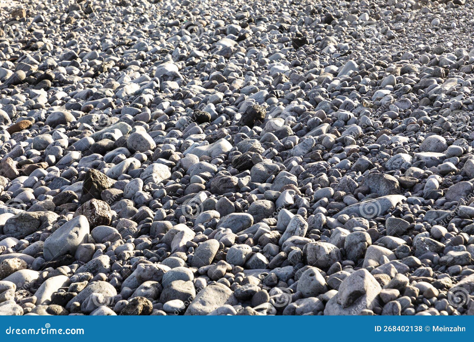 Background of Big Round Beach with Cobble Stones Washed Out by the ...