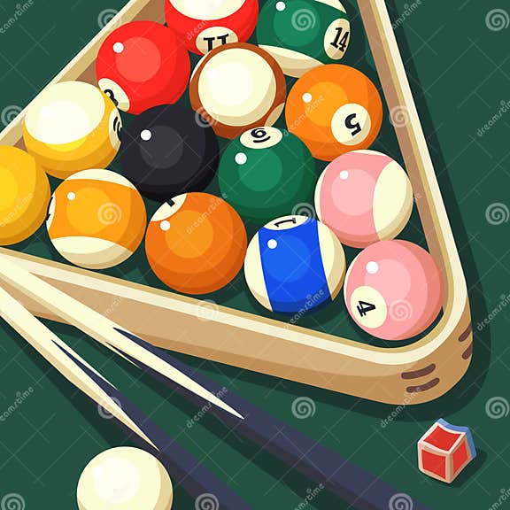 Background for Billiard Tournament Poster Elements. Vector Design of ...