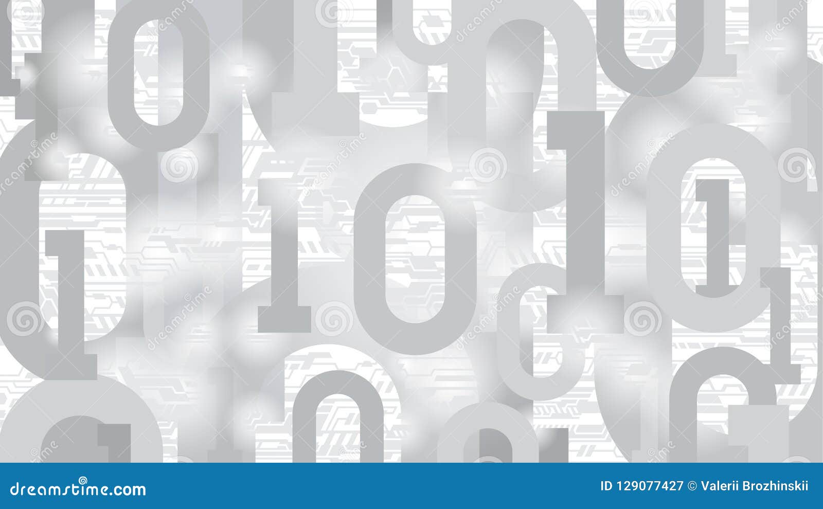 Background with Binary Code and Electronic Printed Circuit Board ...