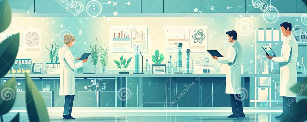 The Background of a Biotechnology Composition is Hand Drawn and Depicts ...
