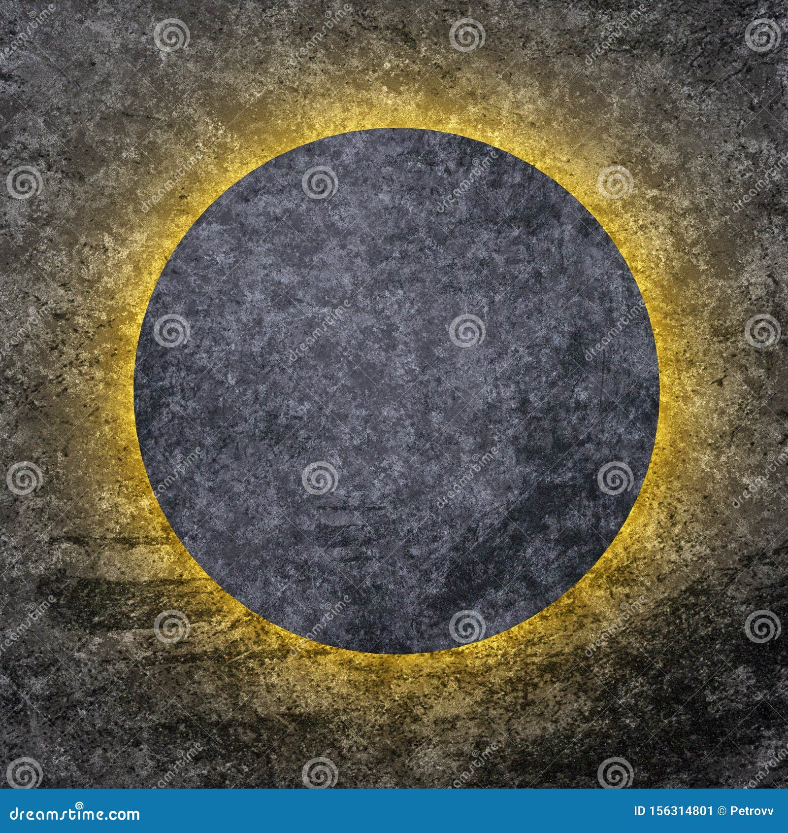Background Black Circle with Yellow Backlight Stock Illustration ...