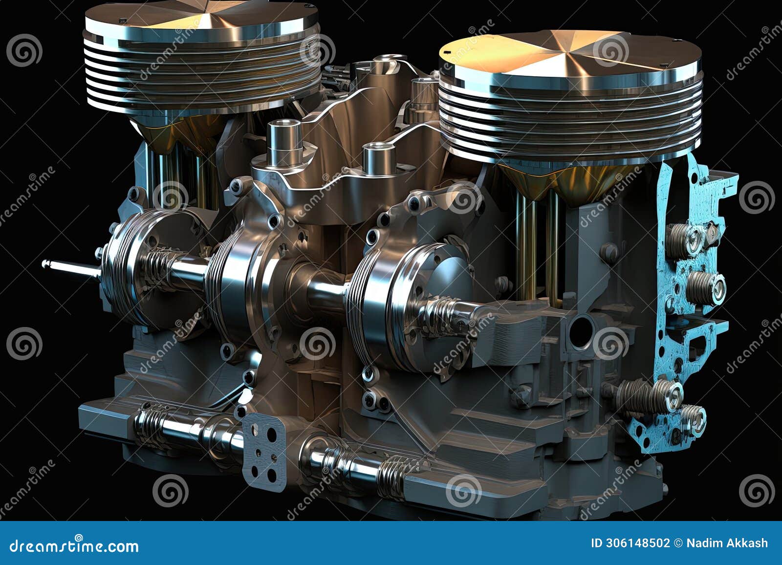 Pistons Of Engine Two Items With Rods Aligned For Car Crankshaft ...