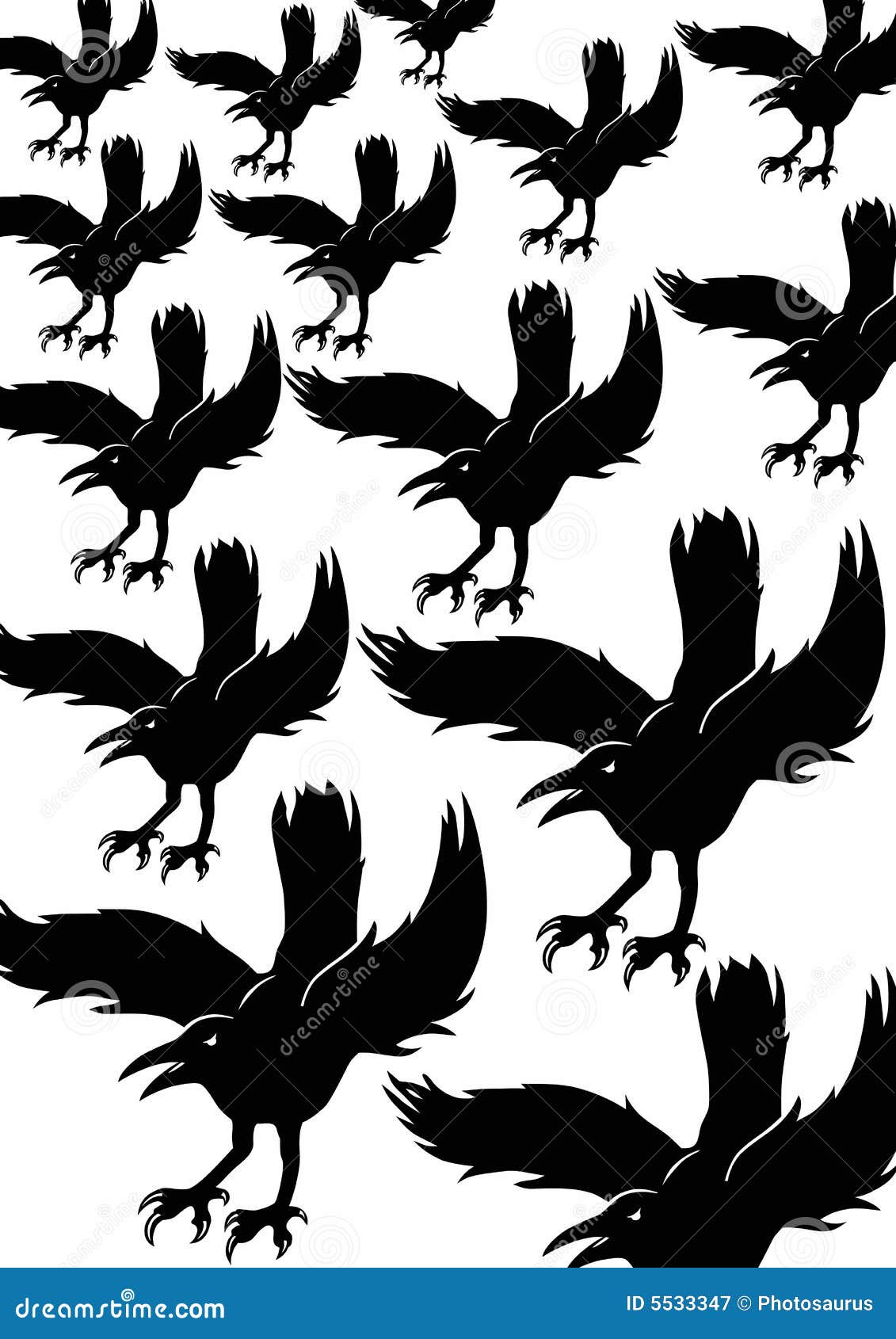 Black Crows Depicted In Old Norse Celtic Design Facing Each Other In ...