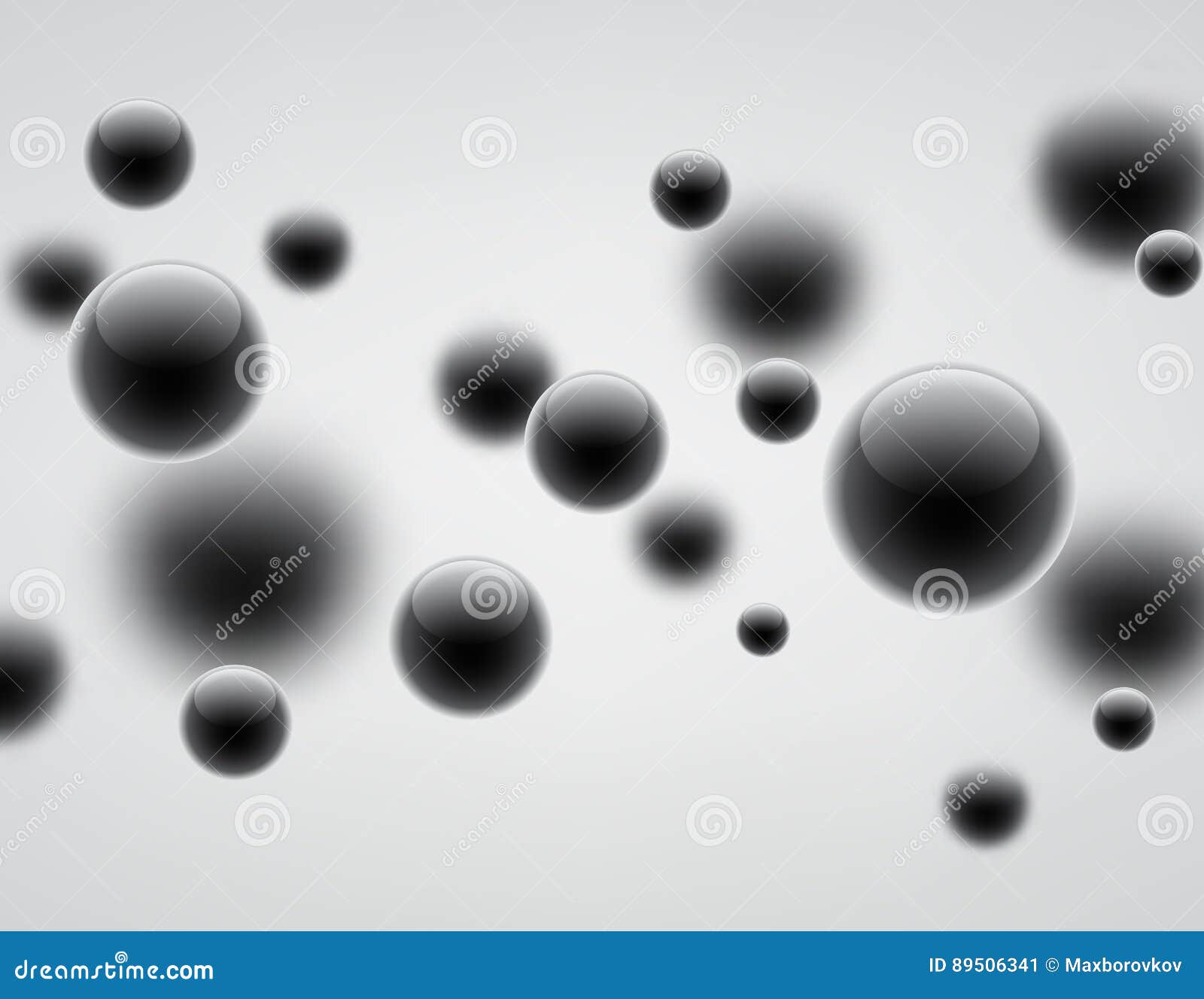 Background with Black 3d Bubbles. Stock Vector - Illustration of black ...