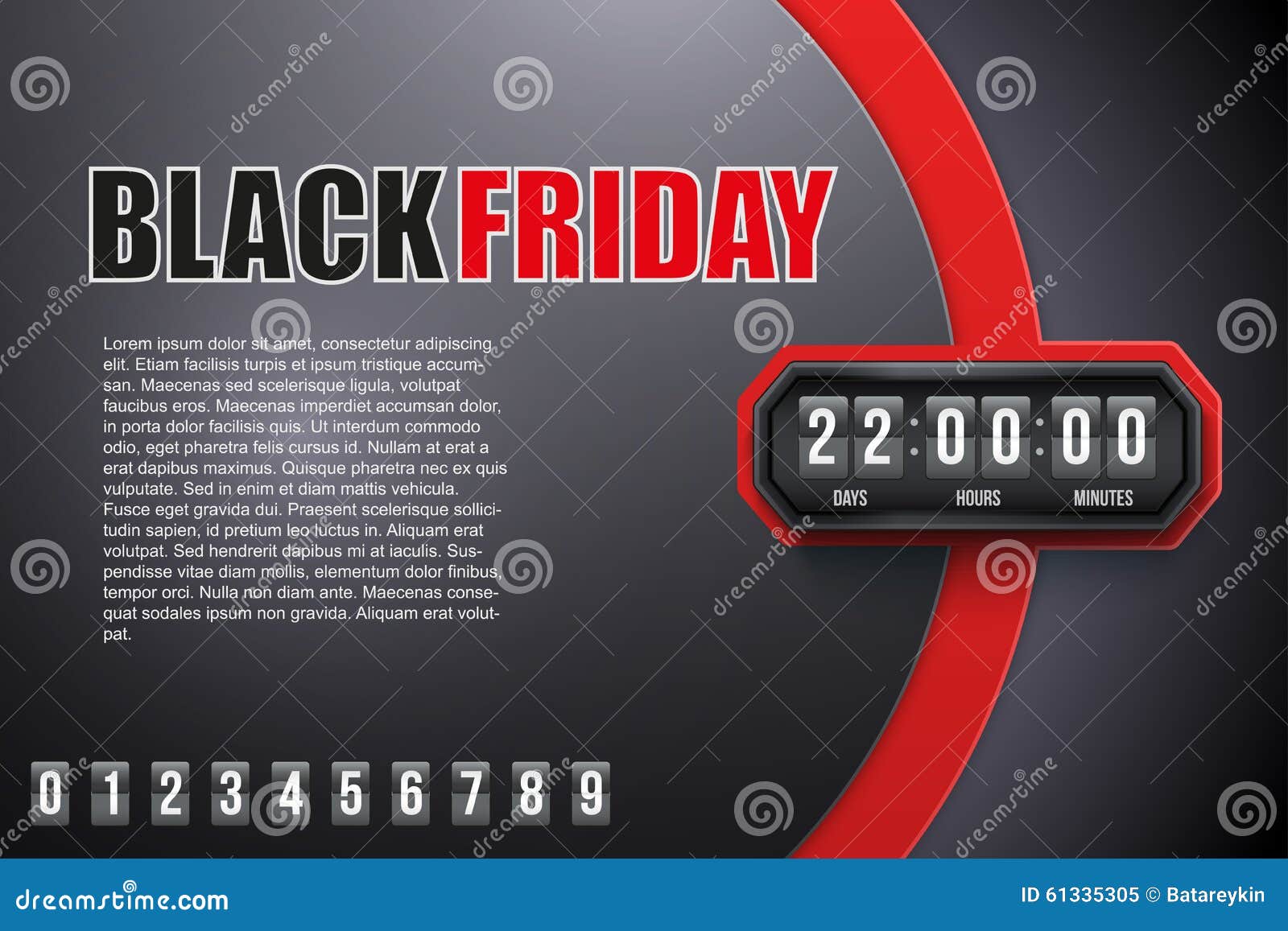 Background Black Friday and Countdown Timer Stock Vector - Illustration ...