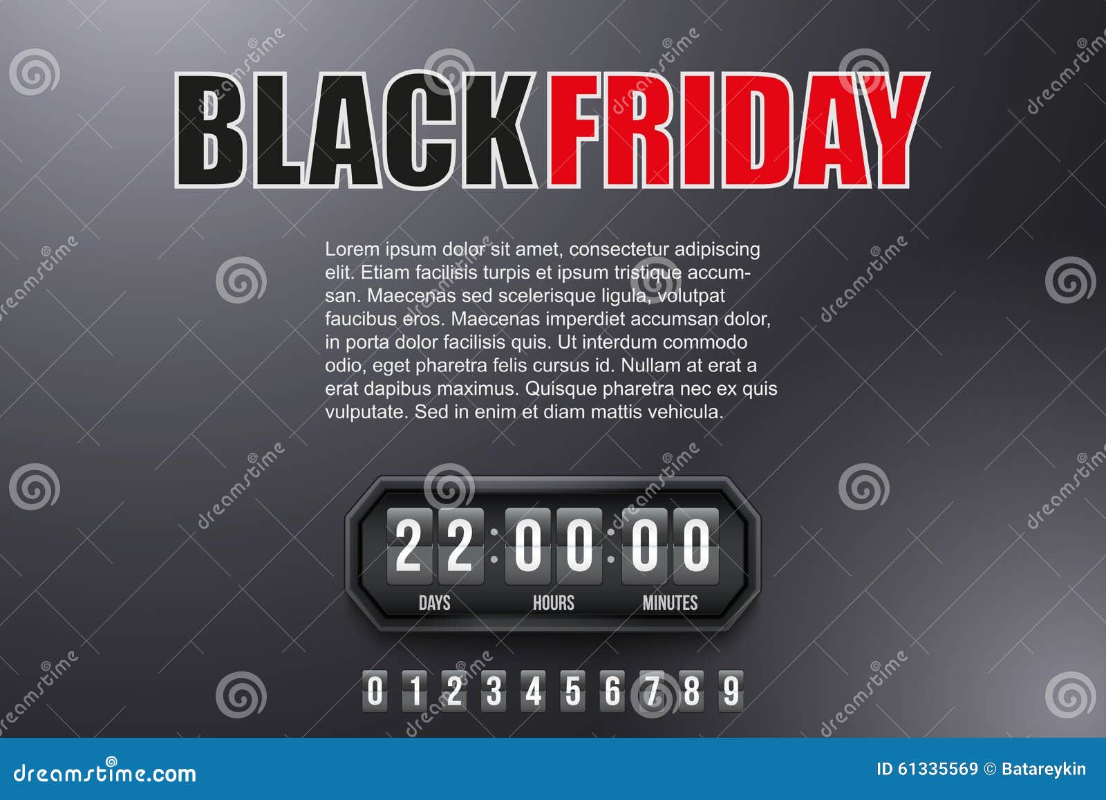 Background Black Friday and Countdown Timer Stock Vector - Illustration ...