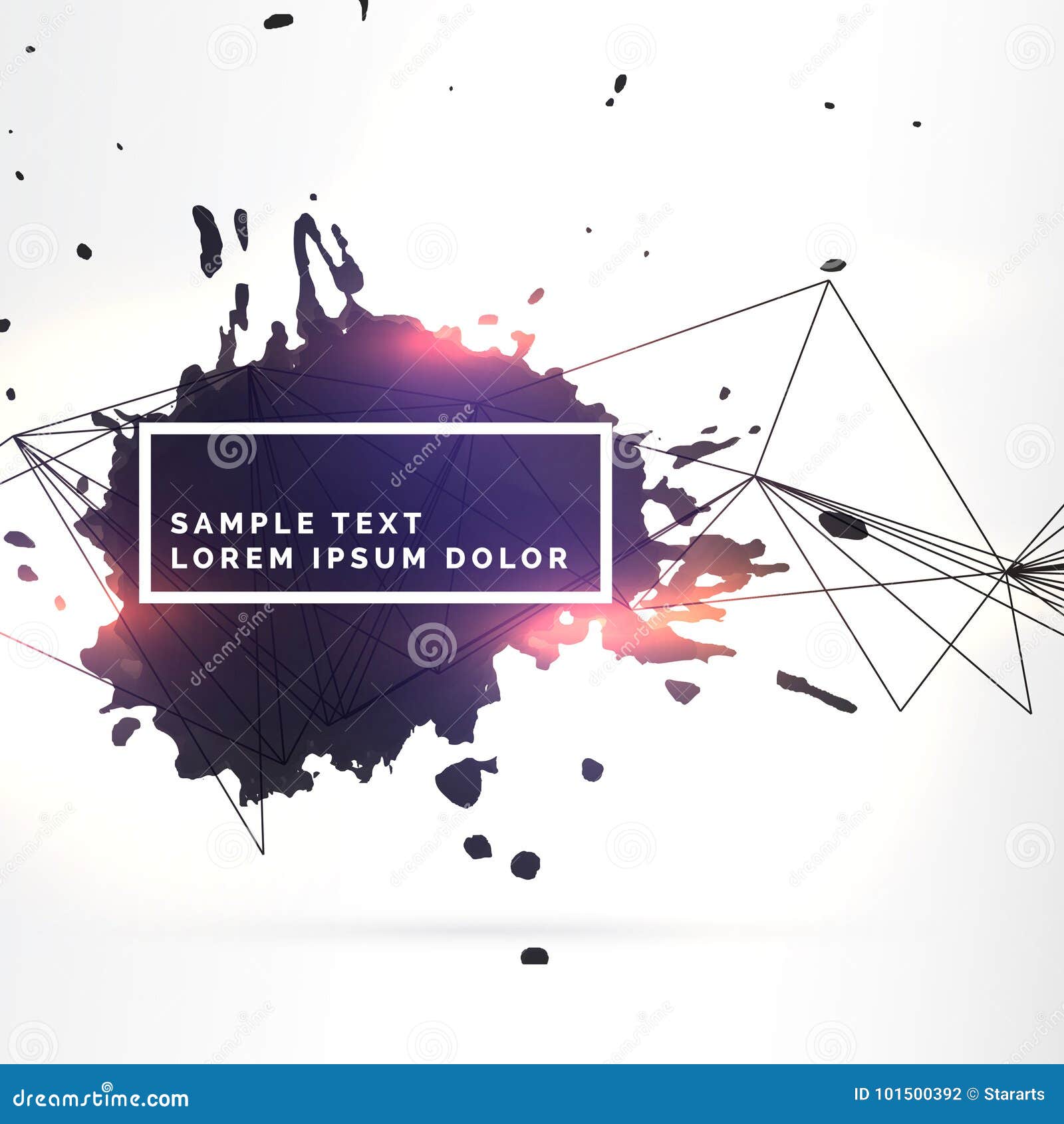 Background with Black Ink Splatter and Lines Stock Vector ...