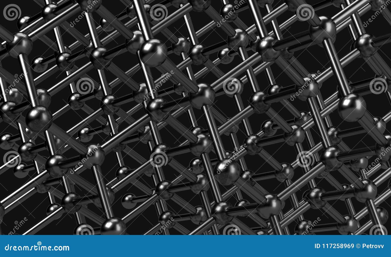 Background of a Black Molecular Structure Stock Illustration ...