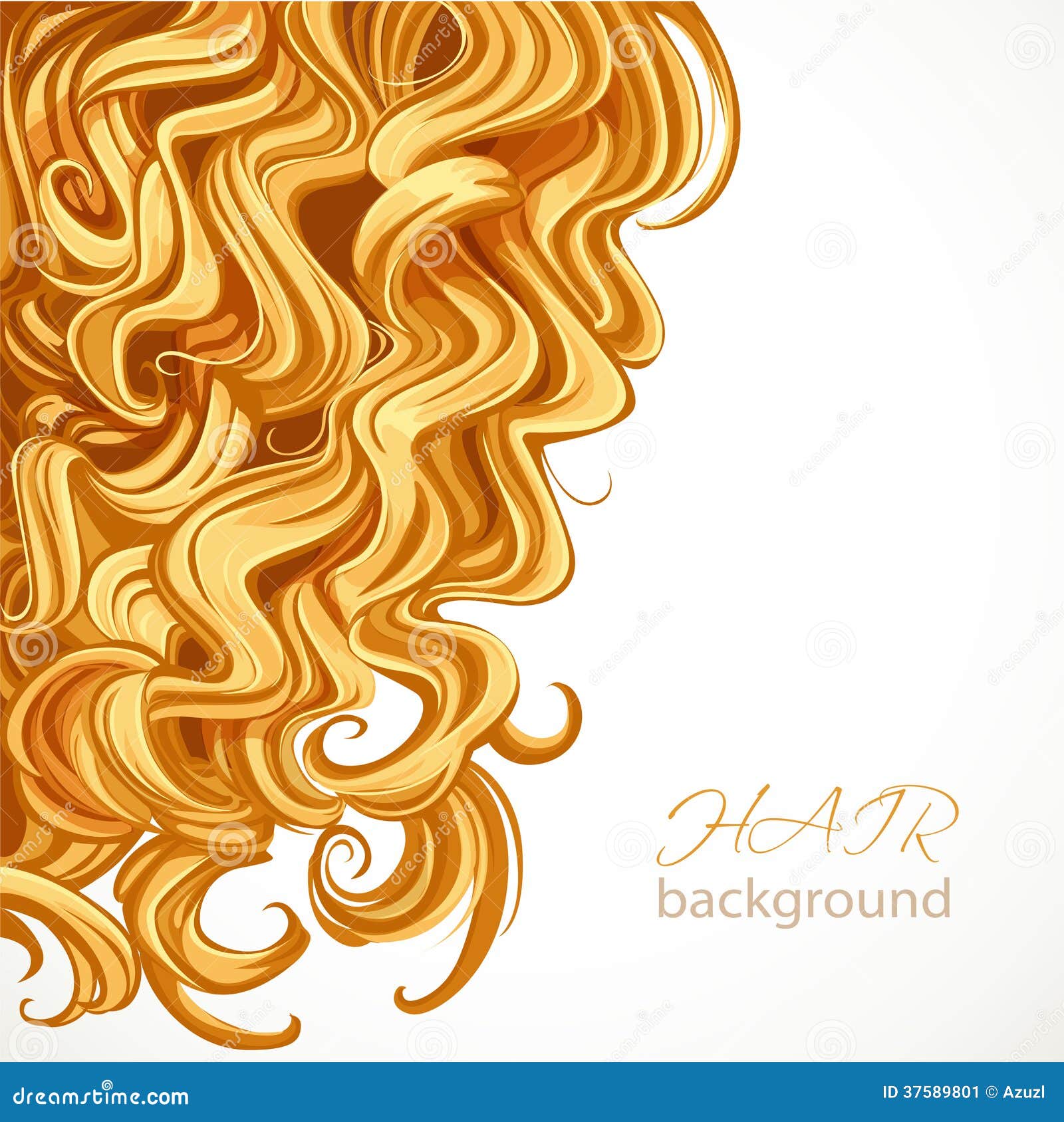 Background with Blond Curly Hair Stock Vector - Illustration of blond ...