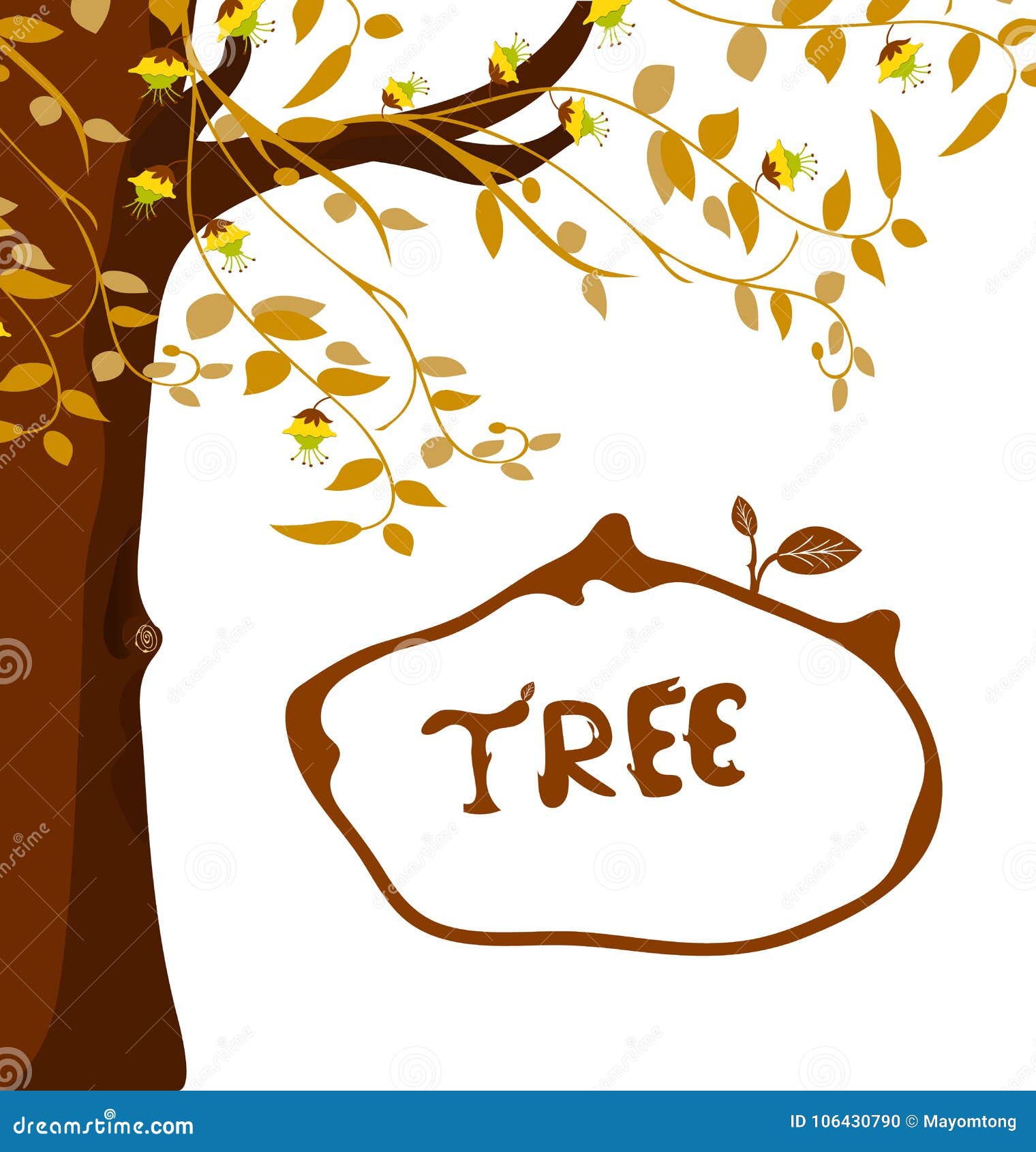 Card Design with Stylized Tree Stock Vector - Illustration of ecology ...