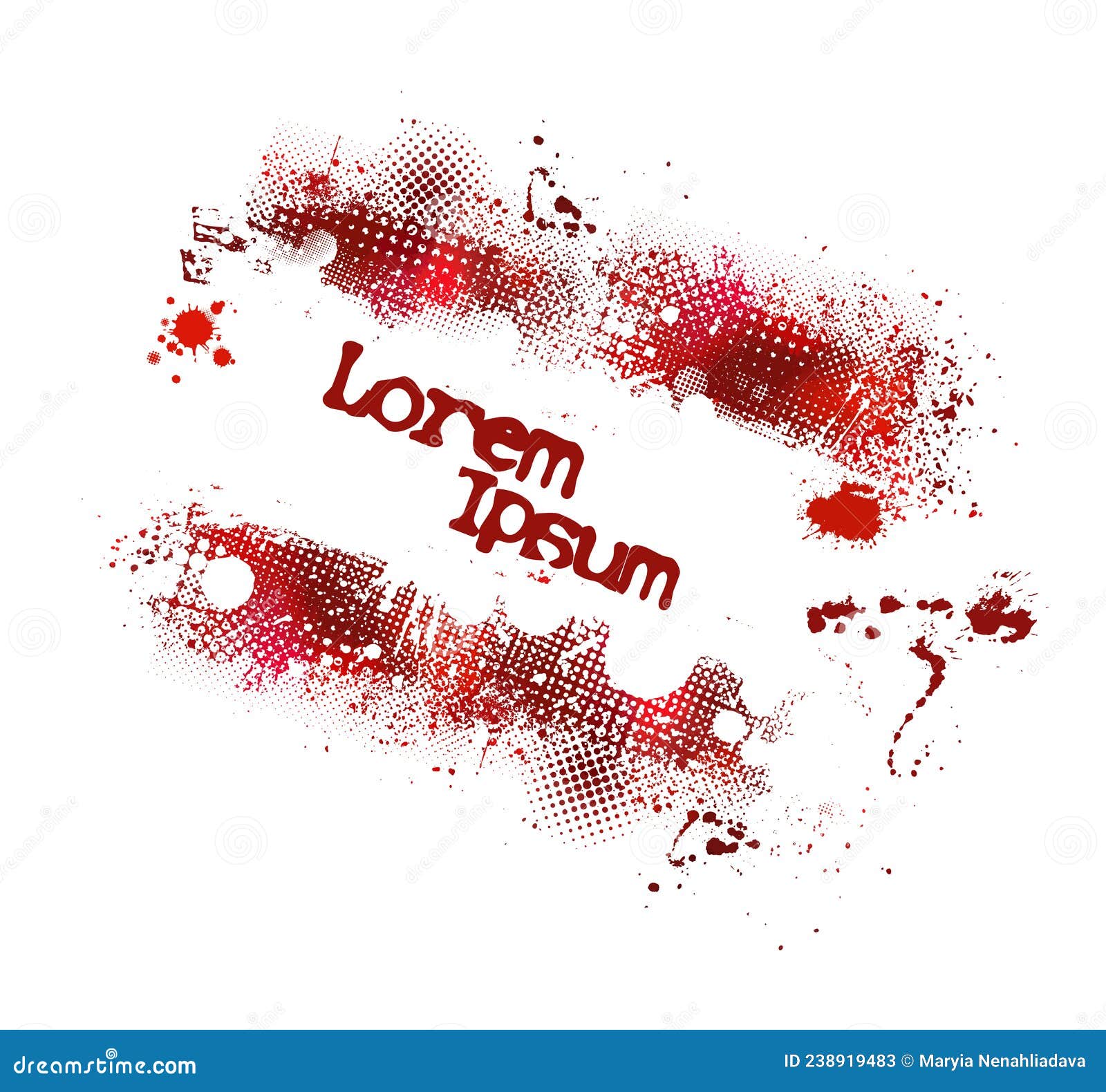Background with Blots. Frame for Text . Red and White. Vector ...