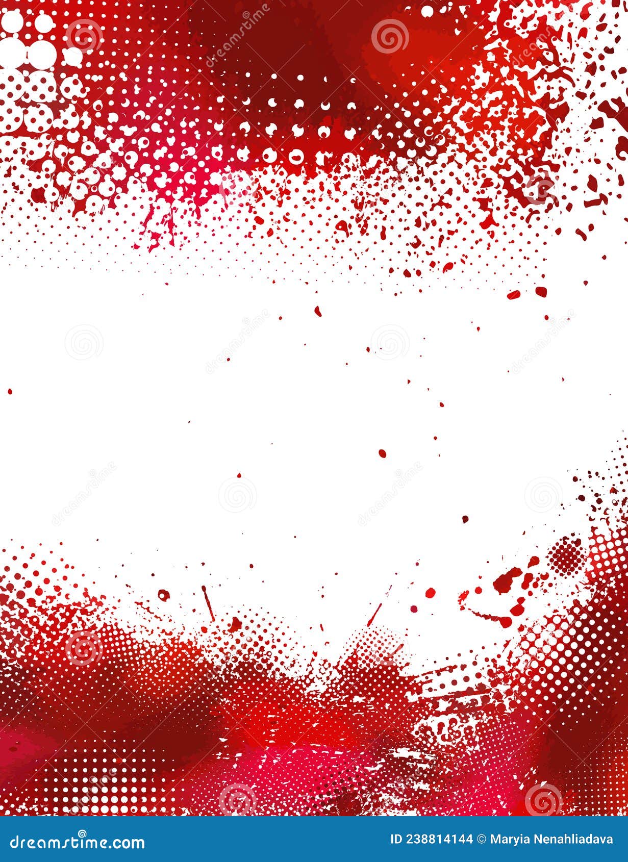 Background with Blots. Frame for Text . Red and White. Vector ...