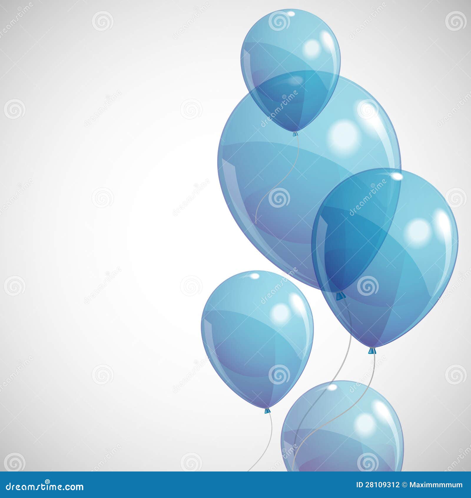 Background with Blue Balloons Stock Illustration - Illustration of ...