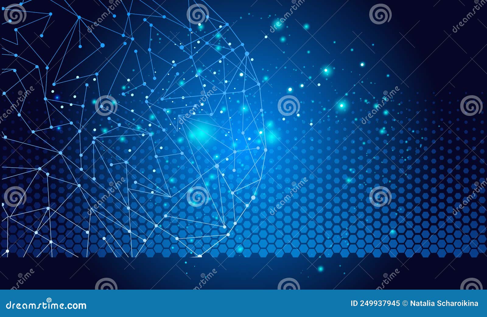 Background with Blue Cells. Internet. Stock Illustration - Illustration ...