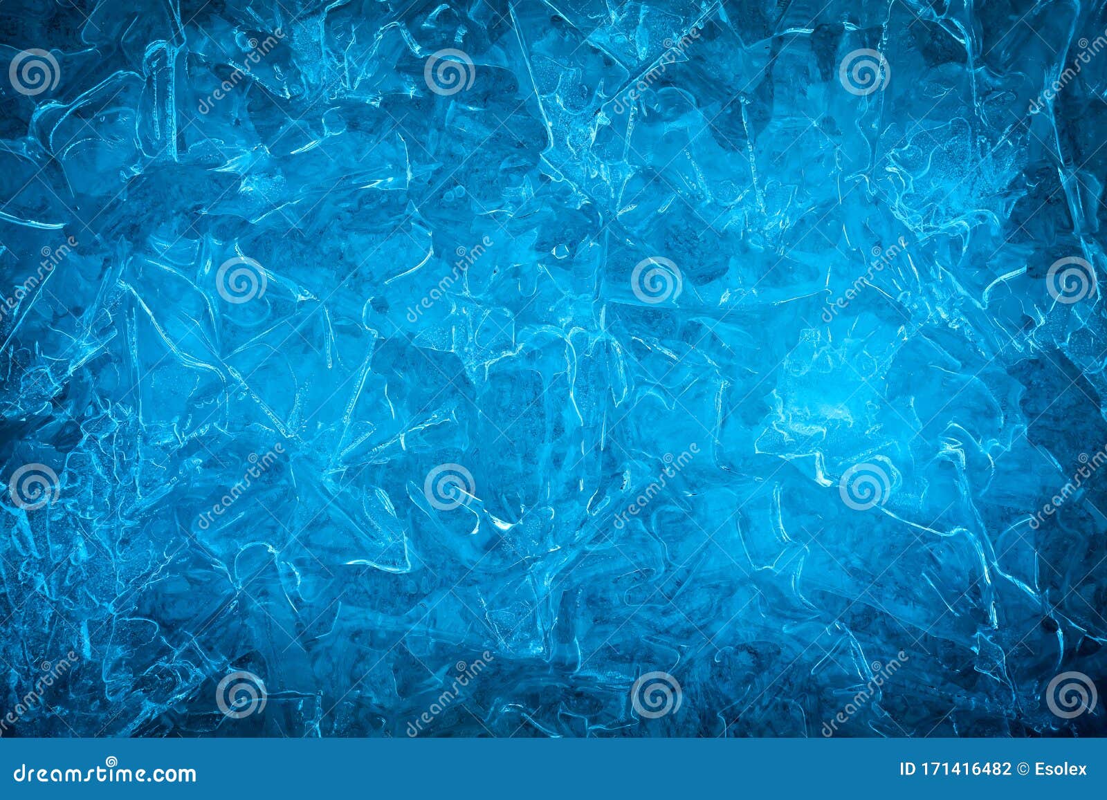 Background of Blue Cold Winter Ice. Texture of Frozen Surface Stock ...