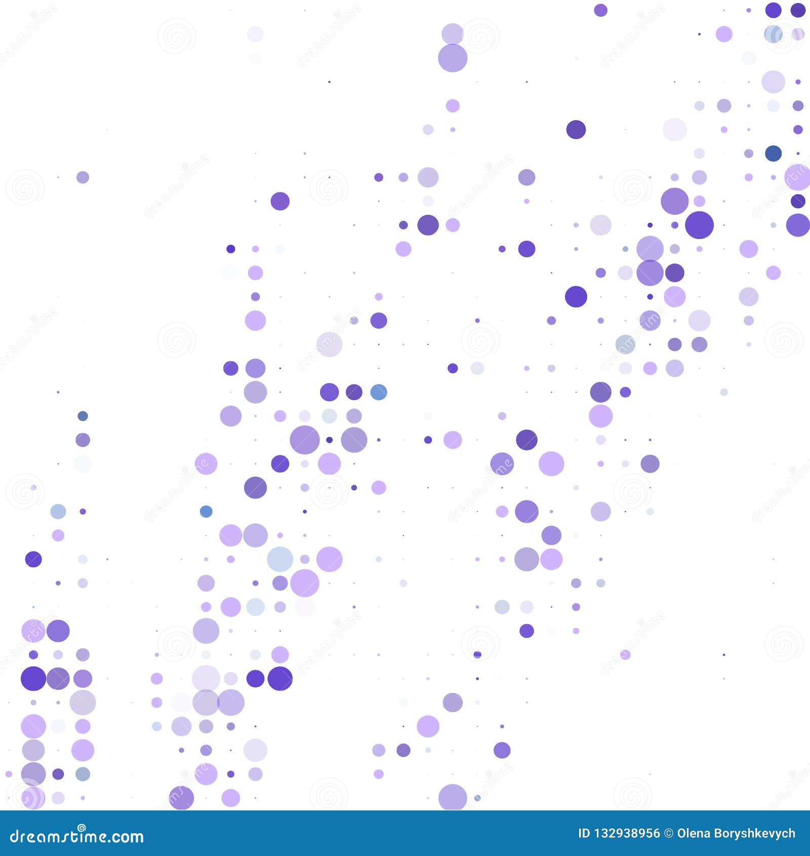 The Background of Blue Dots of Different Sizes on White. Stock Vector ...