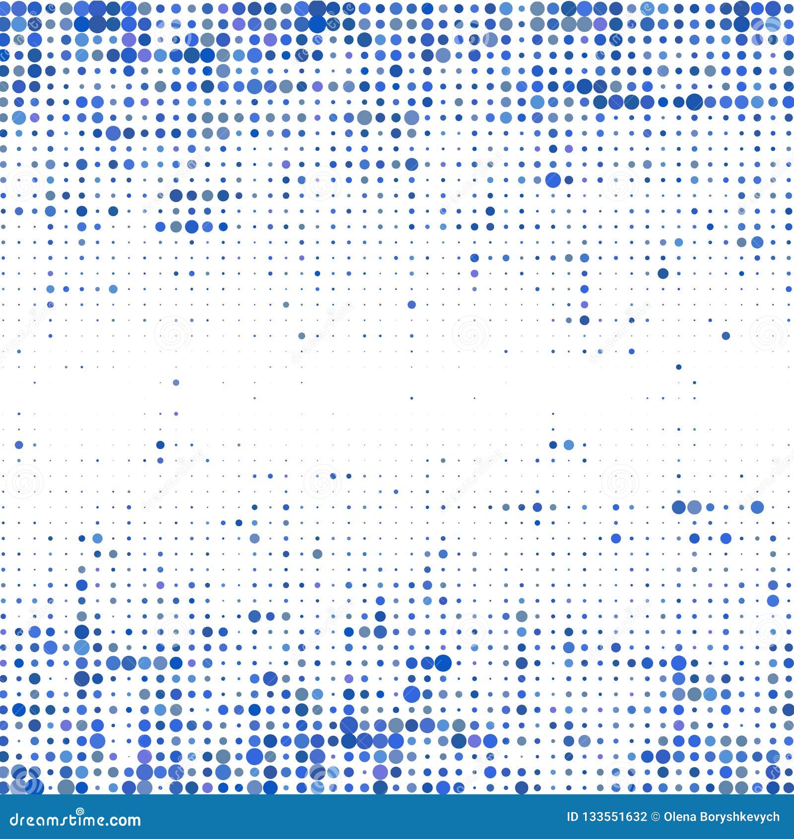 The Background of Blue Dots of Different Sizes on White. Stock Vector ...