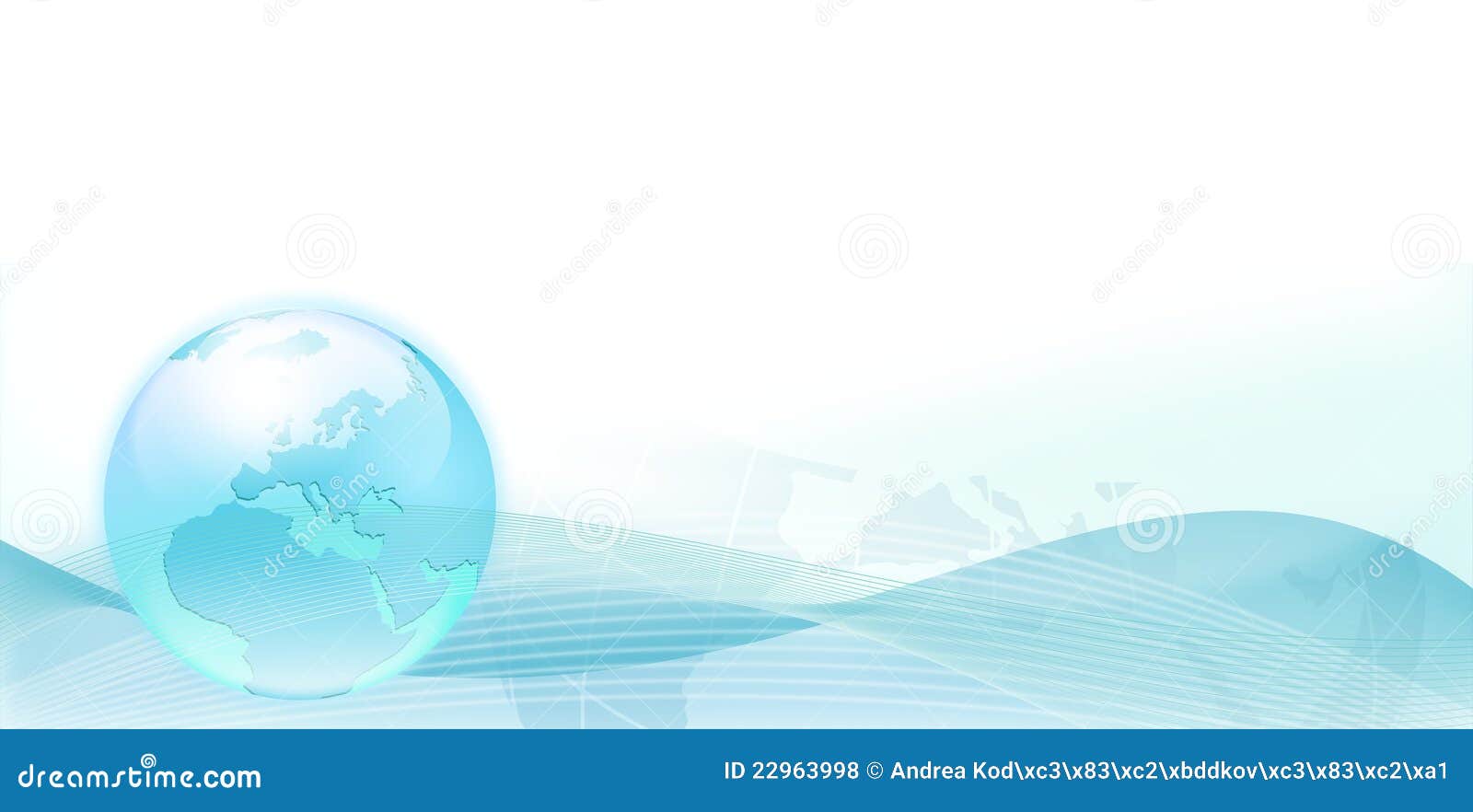 Background with Blue Earth and Abstract Waves Stock Illustration ...