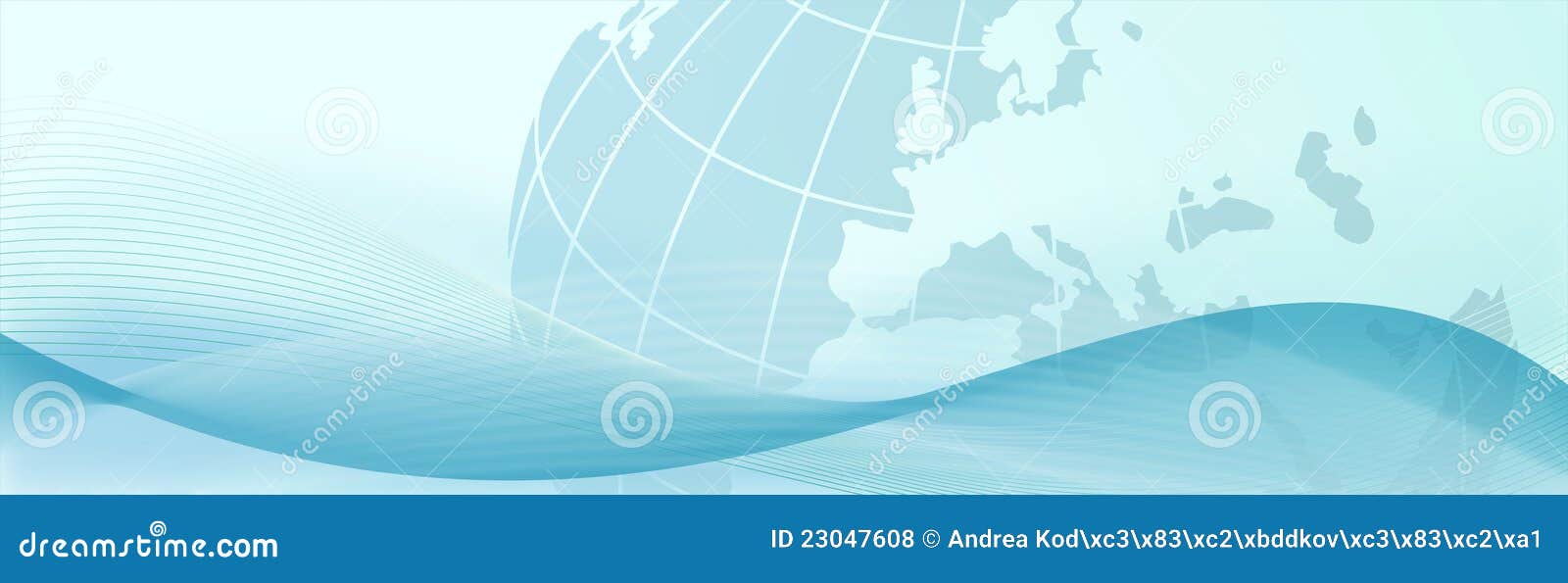 Background with Blue Earth and Abstract Waves Stock Illustration ...