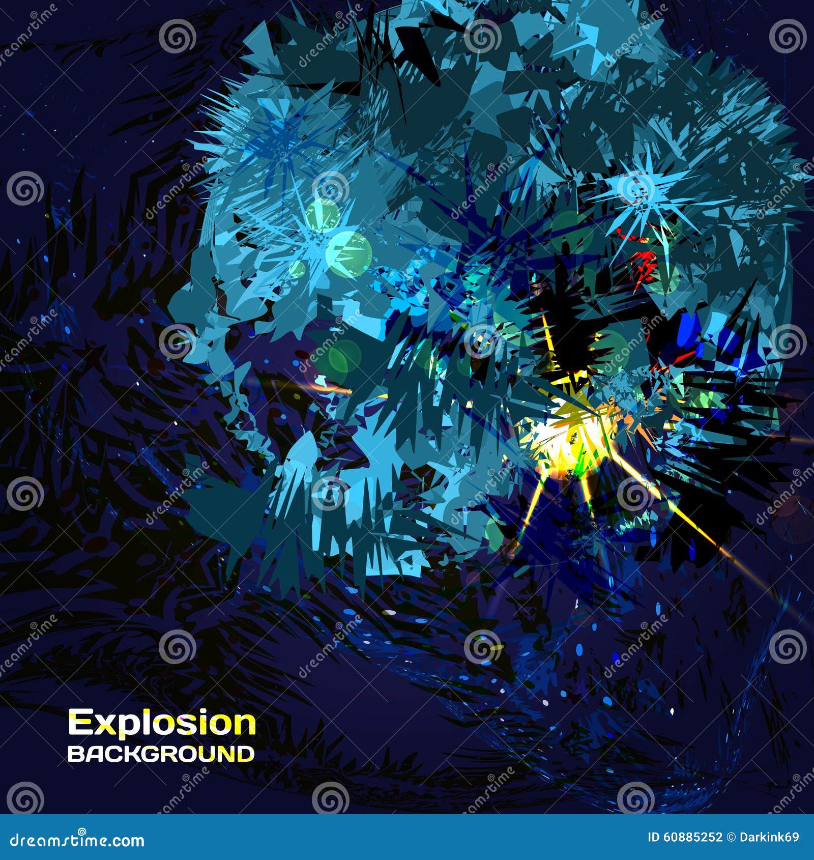 Background of Blue Exploding in Cosmos with Highlights Stock Vector ...