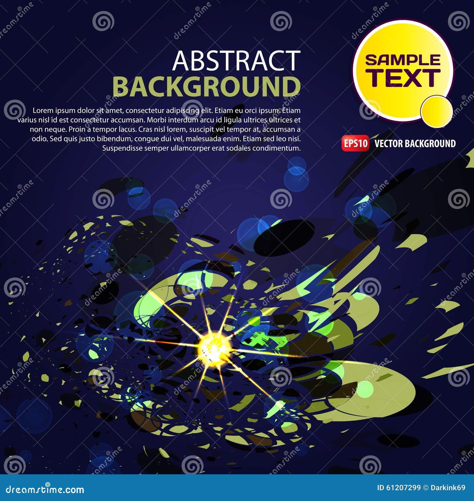 Background of Blue Exploding in Cosmos with Highlights Stock Vector ...