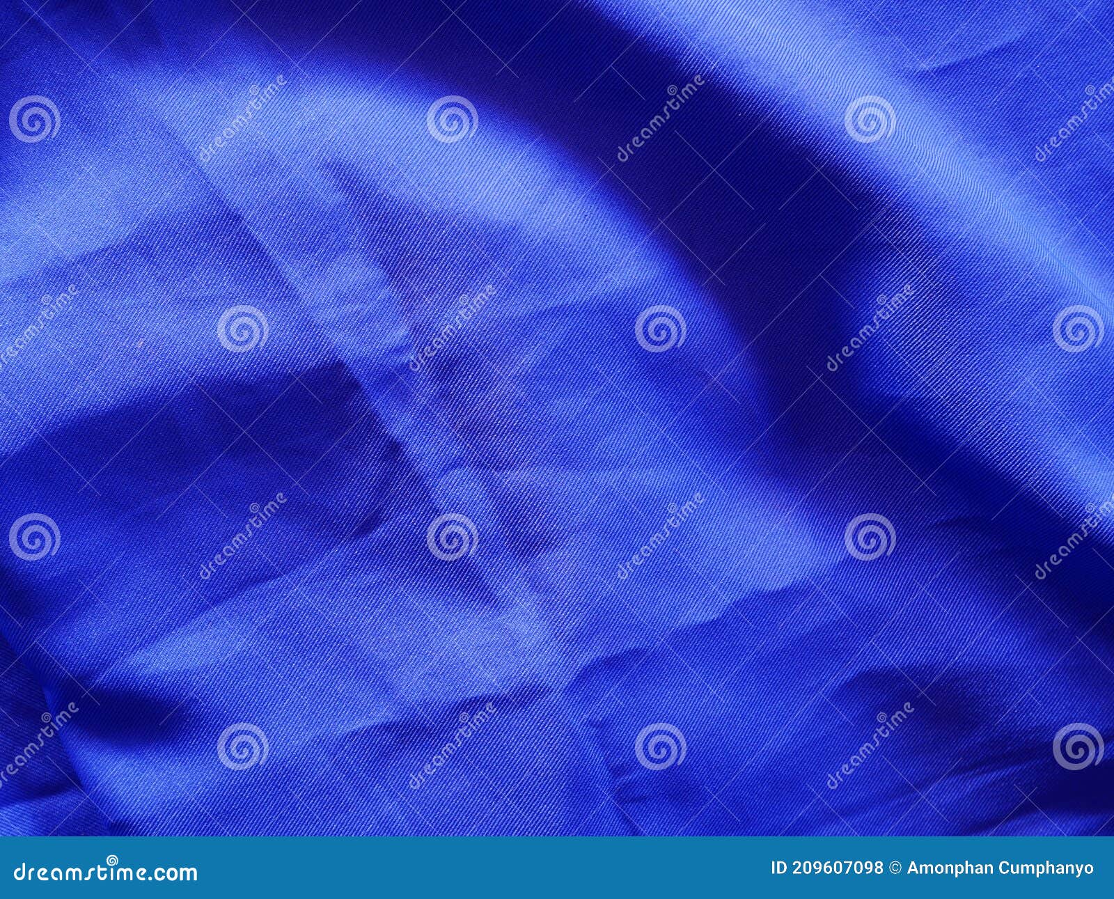 Background of Blue Silk Cloth Texture Stock Photo - Image of crease ...
