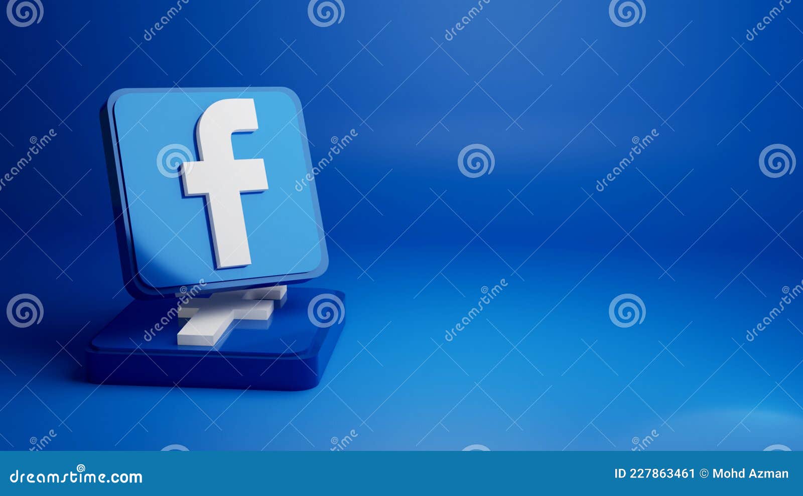 Background Blue with Facebook Icon 3d Rendering Editorial Photo ...