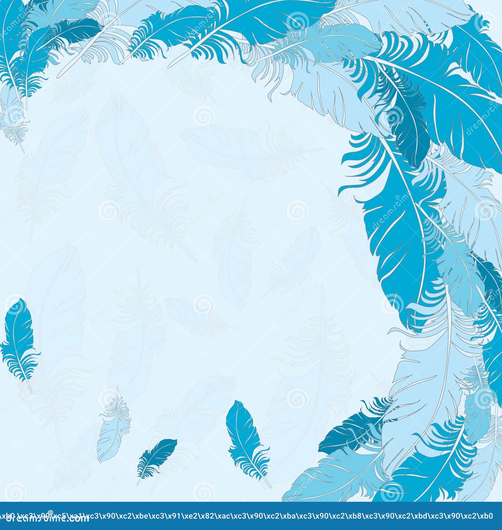 Background of Blue Feathers Vector Stock Vector - Illustration of ...