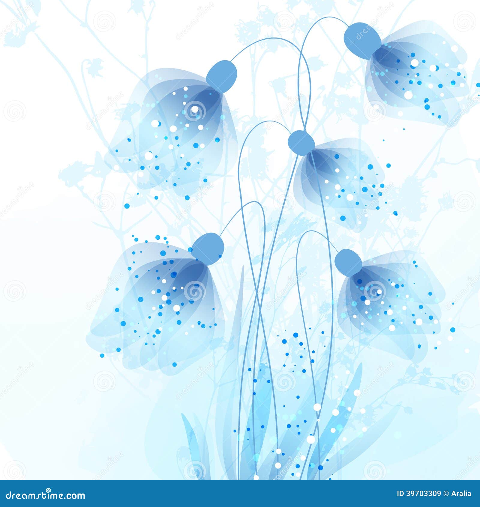 Background with Blue Flowers Stock Vector - Illustration of beauty ...
