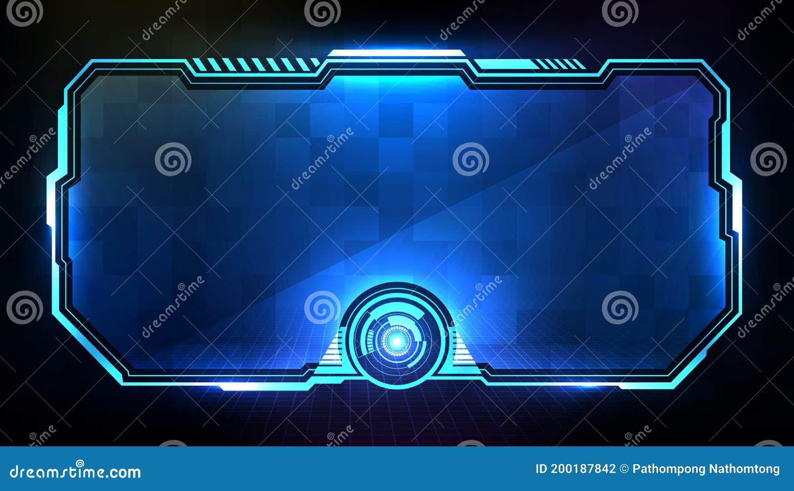Background of Blue Glowing Technology Sci Fi Frame Hud Ui Stock Vector ...