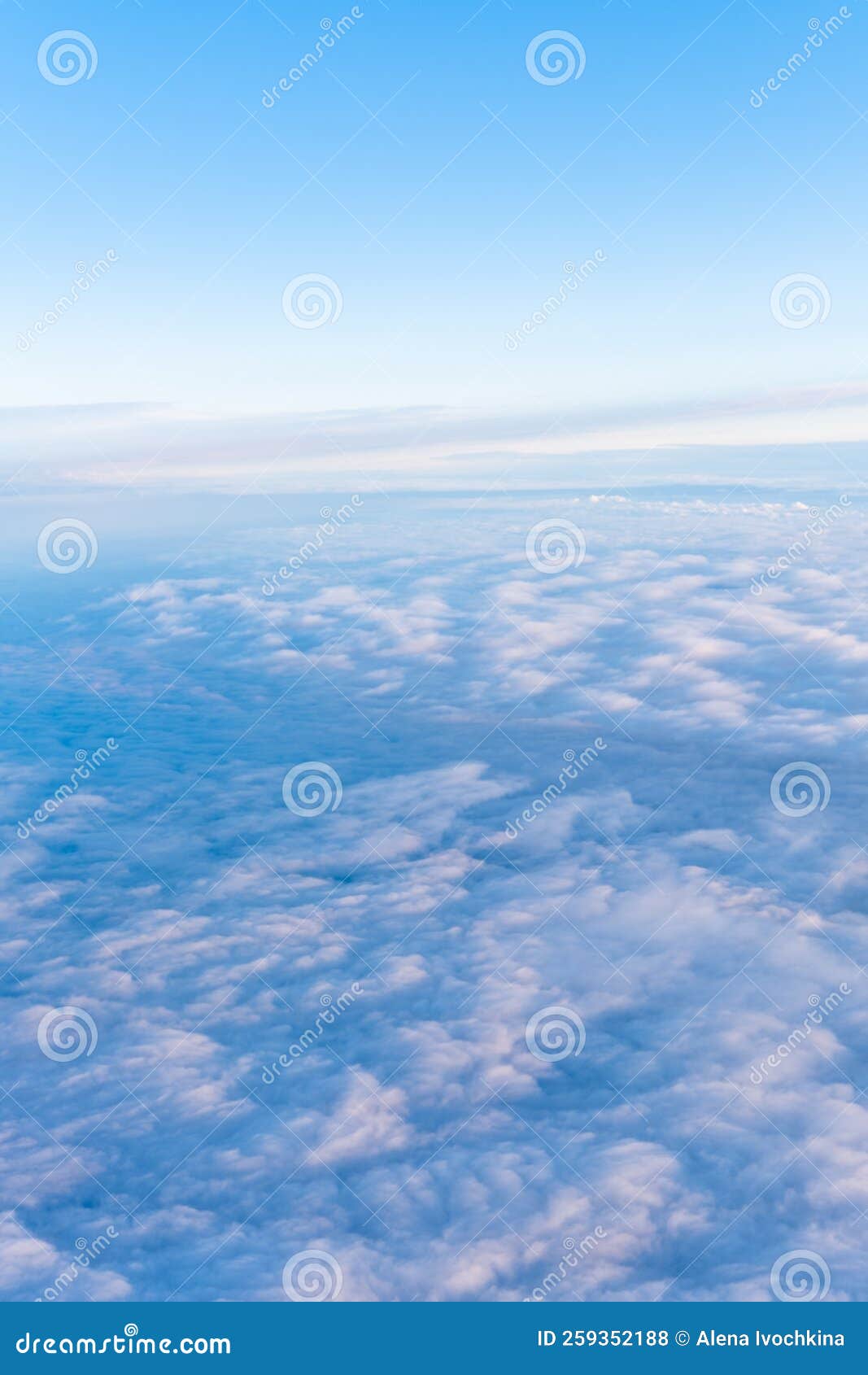 Background of a Blue Heavenly Sky with Fluffy Dense Clouds, Top View ...