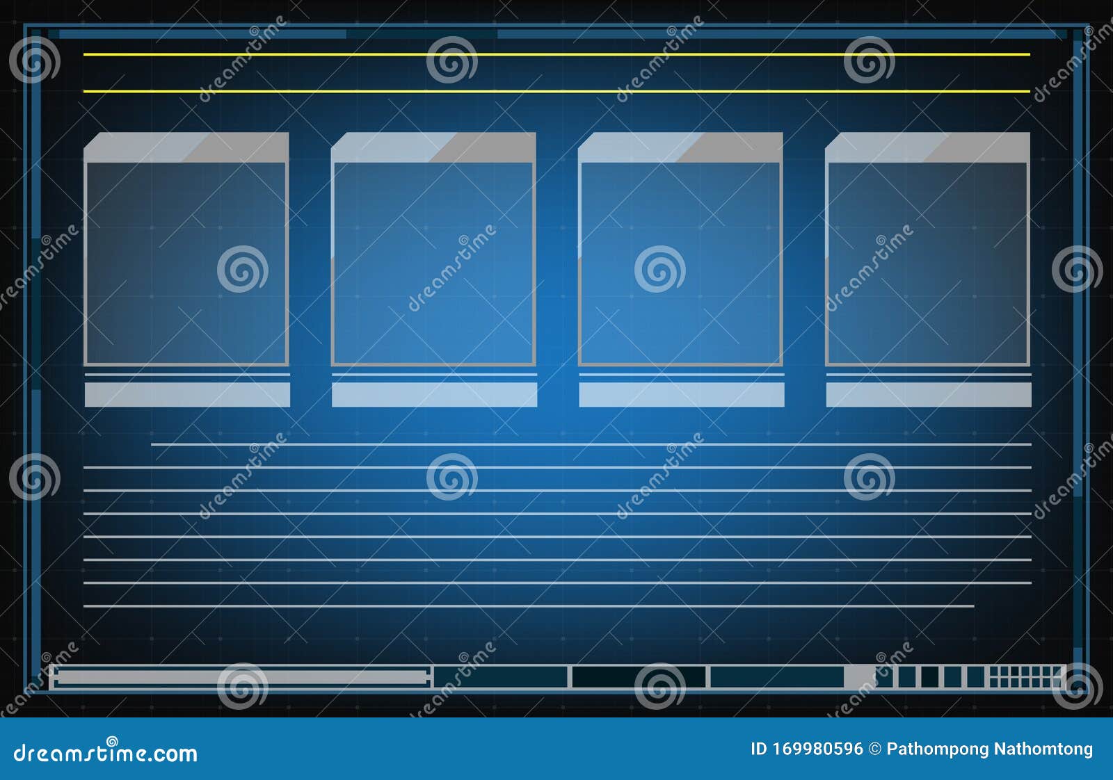Background of Blue Hud Ui Profile Frame Technology Stock Illustration ...