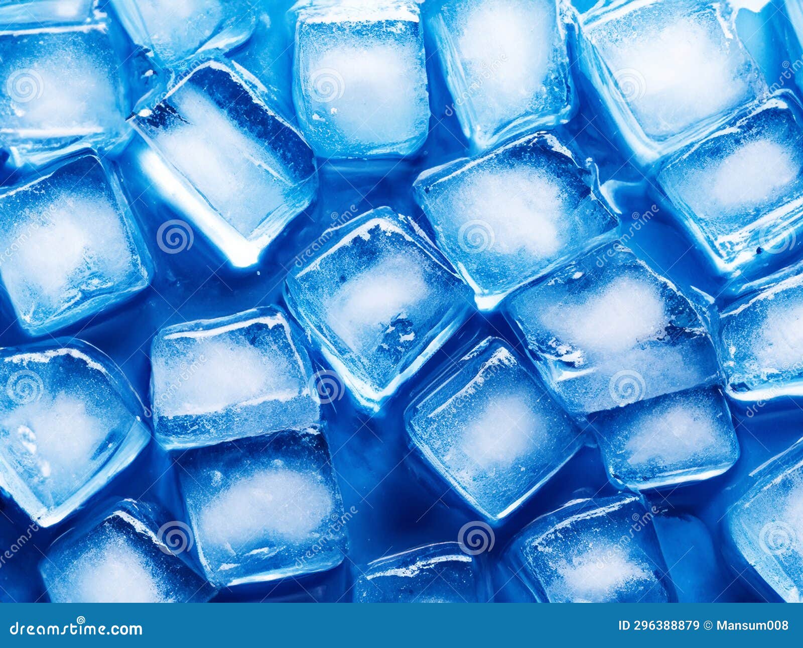 Background of Blue Ice Cubes, Top View, Close Up Stock Illustration ...