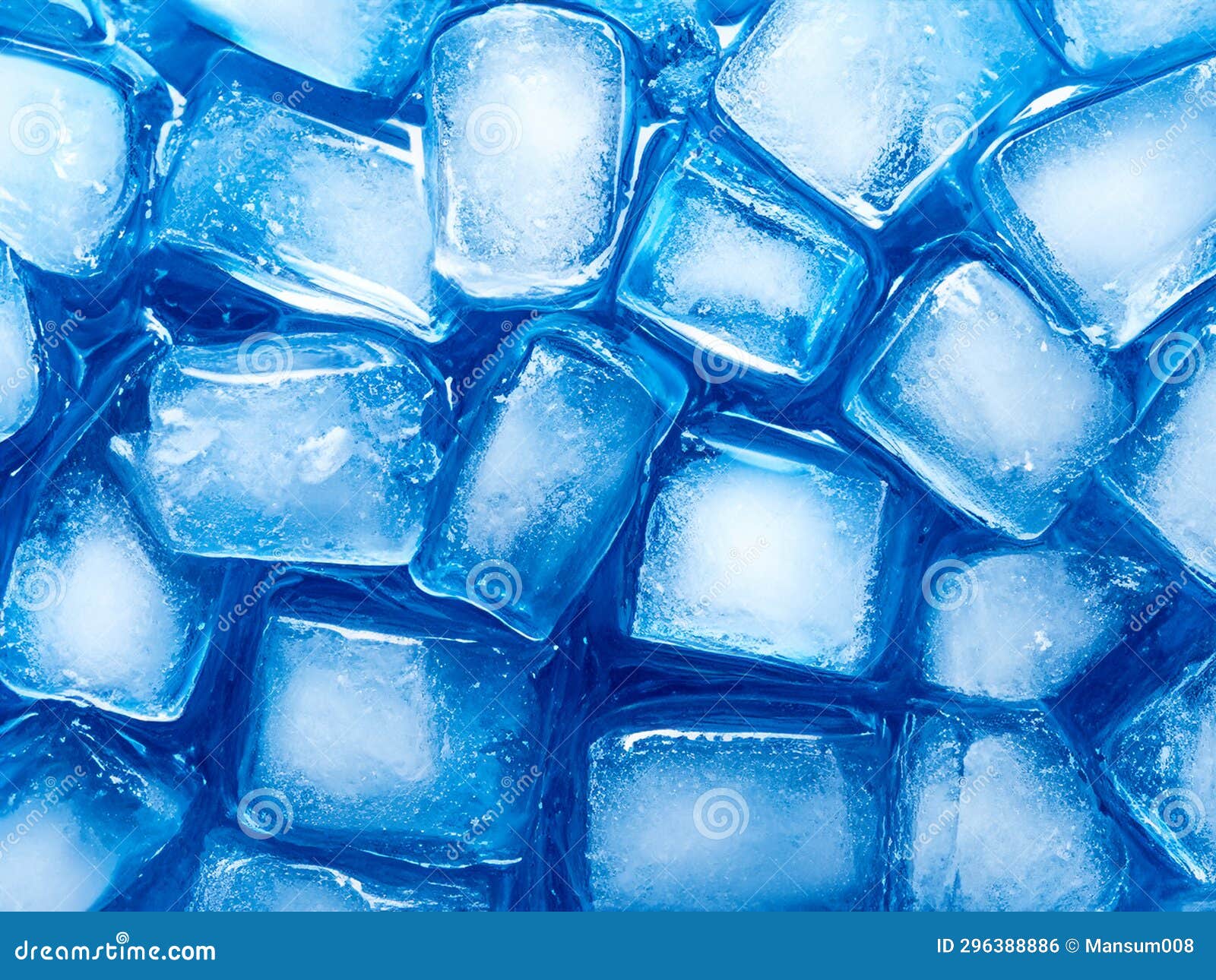 Background of Blue Ice Cubes, Top View, Close Up Stock Photo - Image of ...