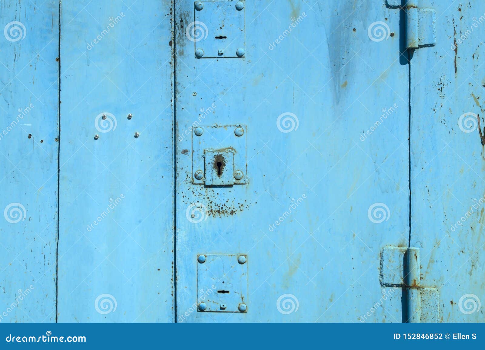 The Background is a Blue Iron Gate Stock Photo - Image of iron, flaking ...