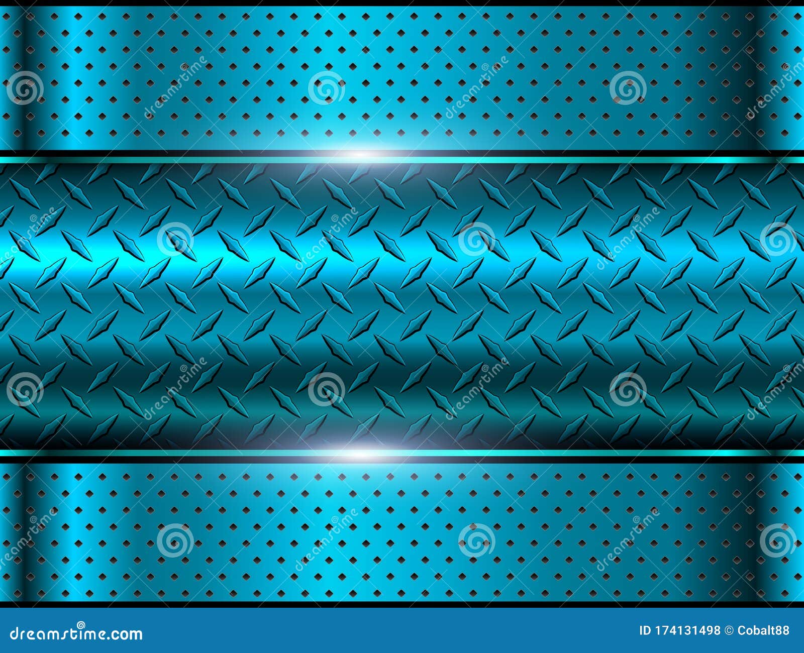 Background Blue Metallic 3d Chrome Stock Vector - Illustration of grid ...