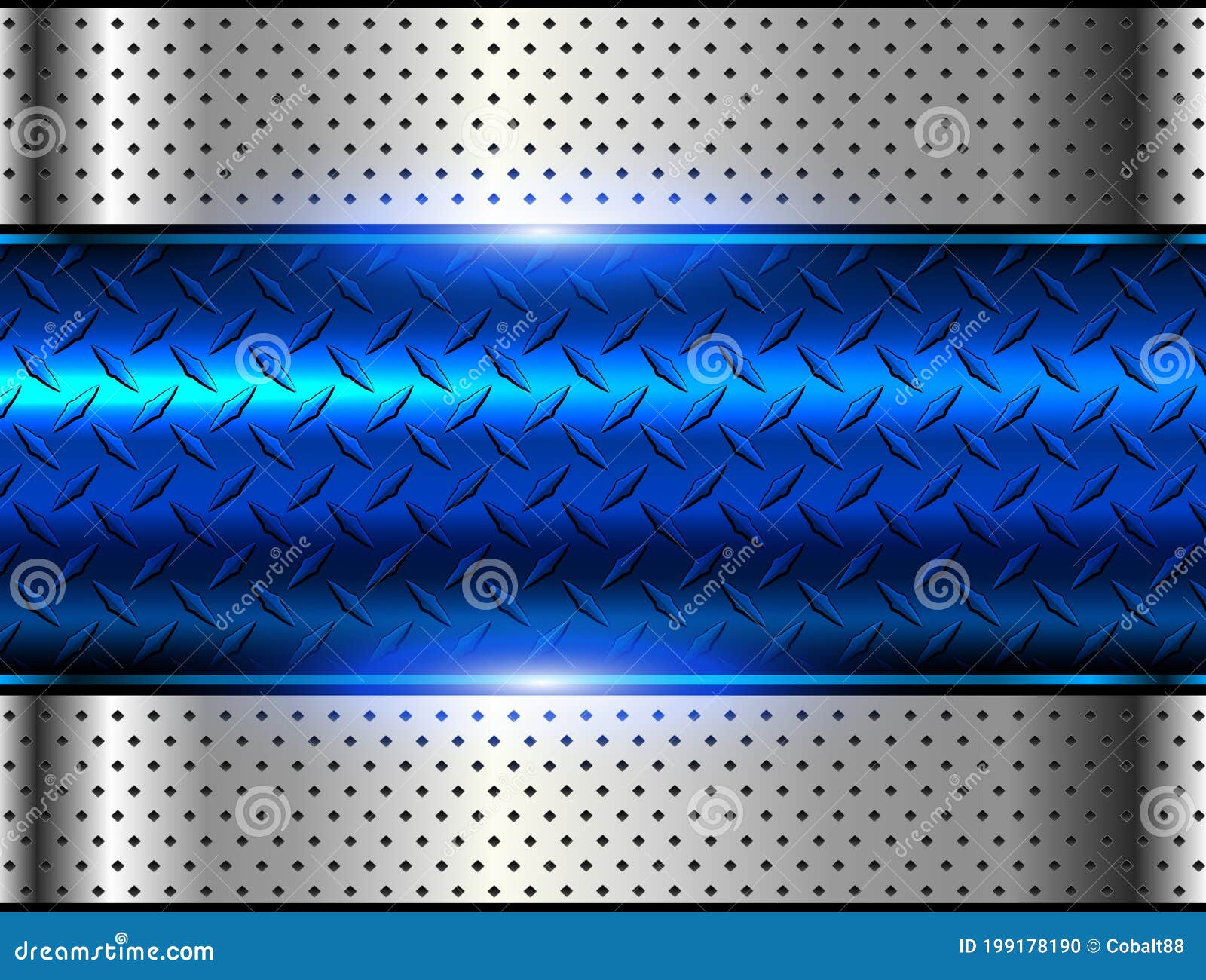 Background Blue Metallic 3d Chrome Stock Vector - Illustration of ...