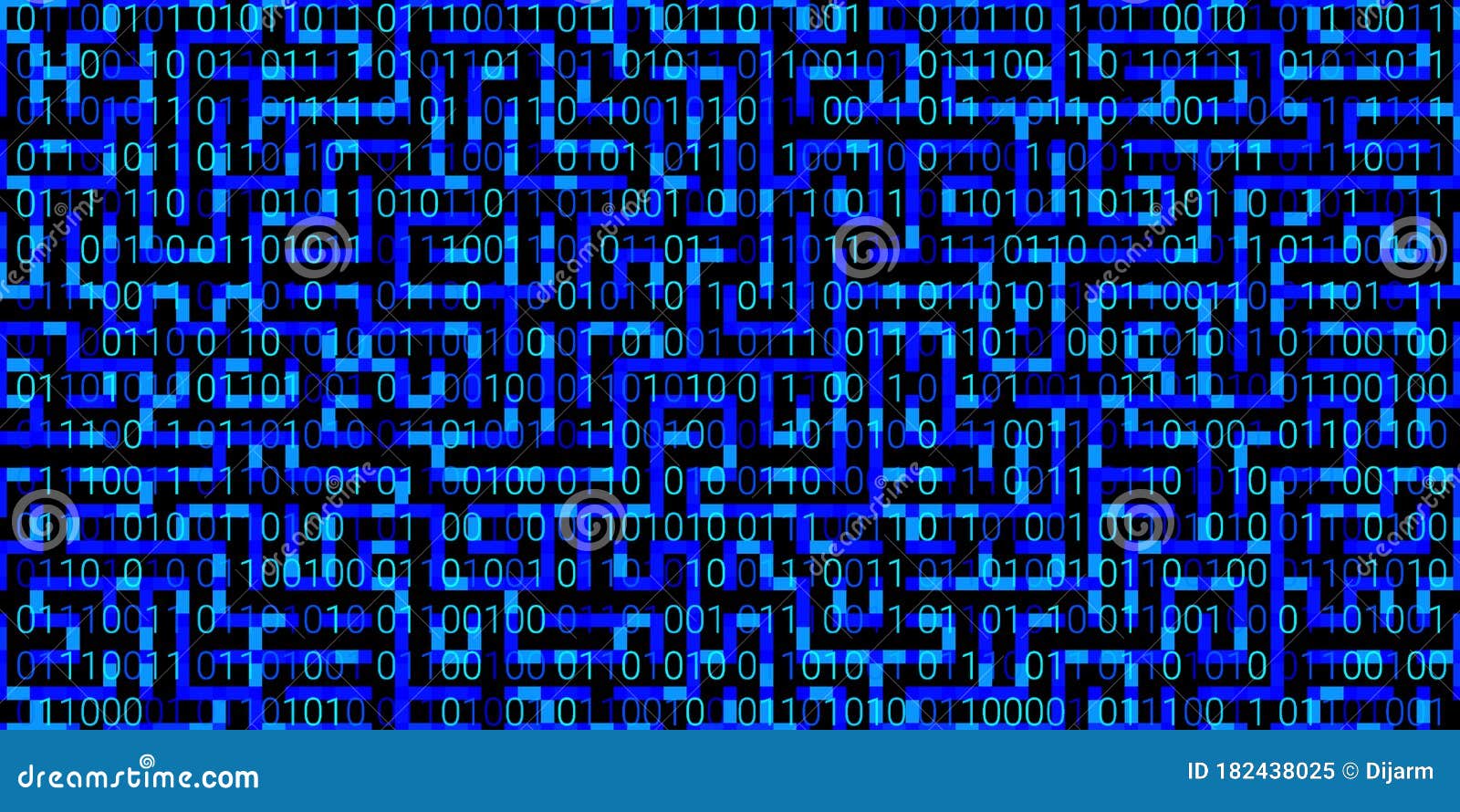 Background with Blue Numbers on a Black Background. Seamless Pattern ...