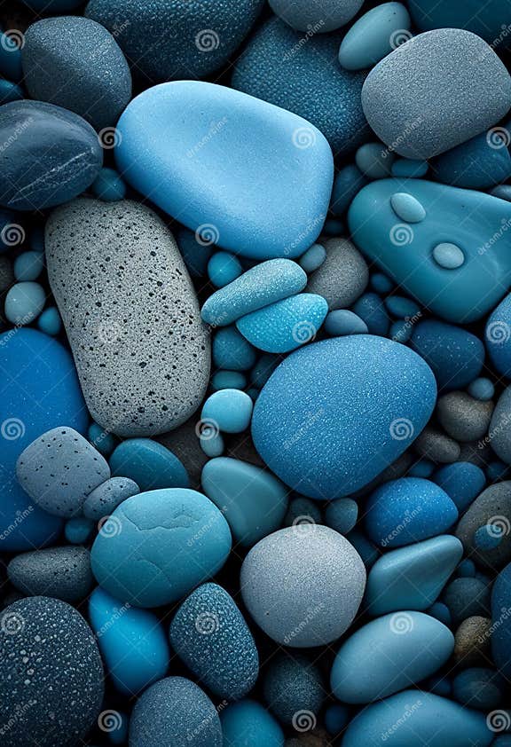 Background of Blue Pebbles. AI Generated Stock Image - Image of aquatic ...