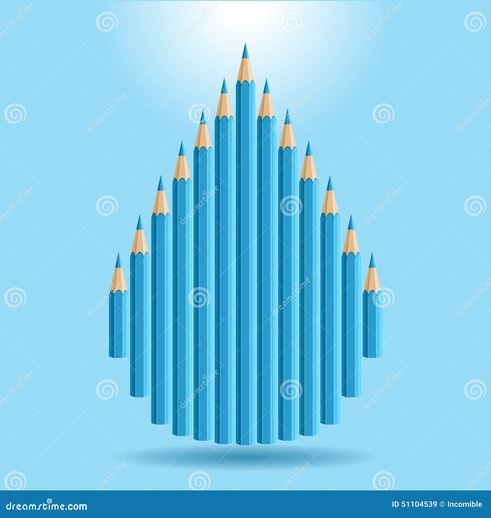 Background with Blue Pencils. Vector Concept Stock Vector ...