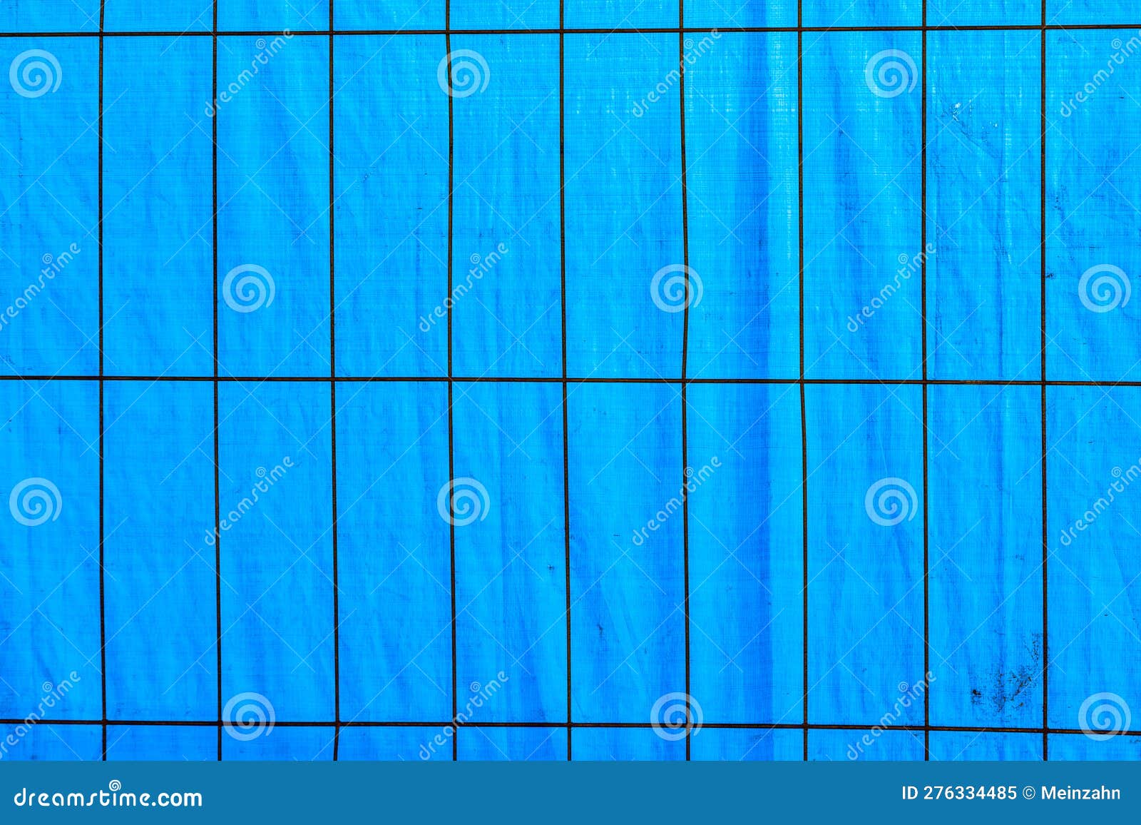 Background of Blue Plastik Foil with Metal Grid in Foreground Stock ...
