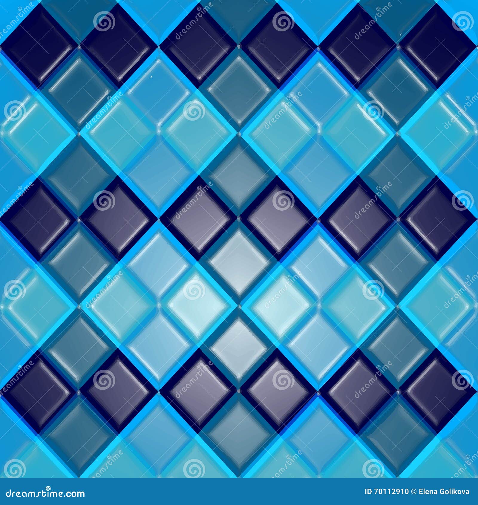 Background of Blue Rhombuses As Tiles Stock Vector - Illustration of ...
