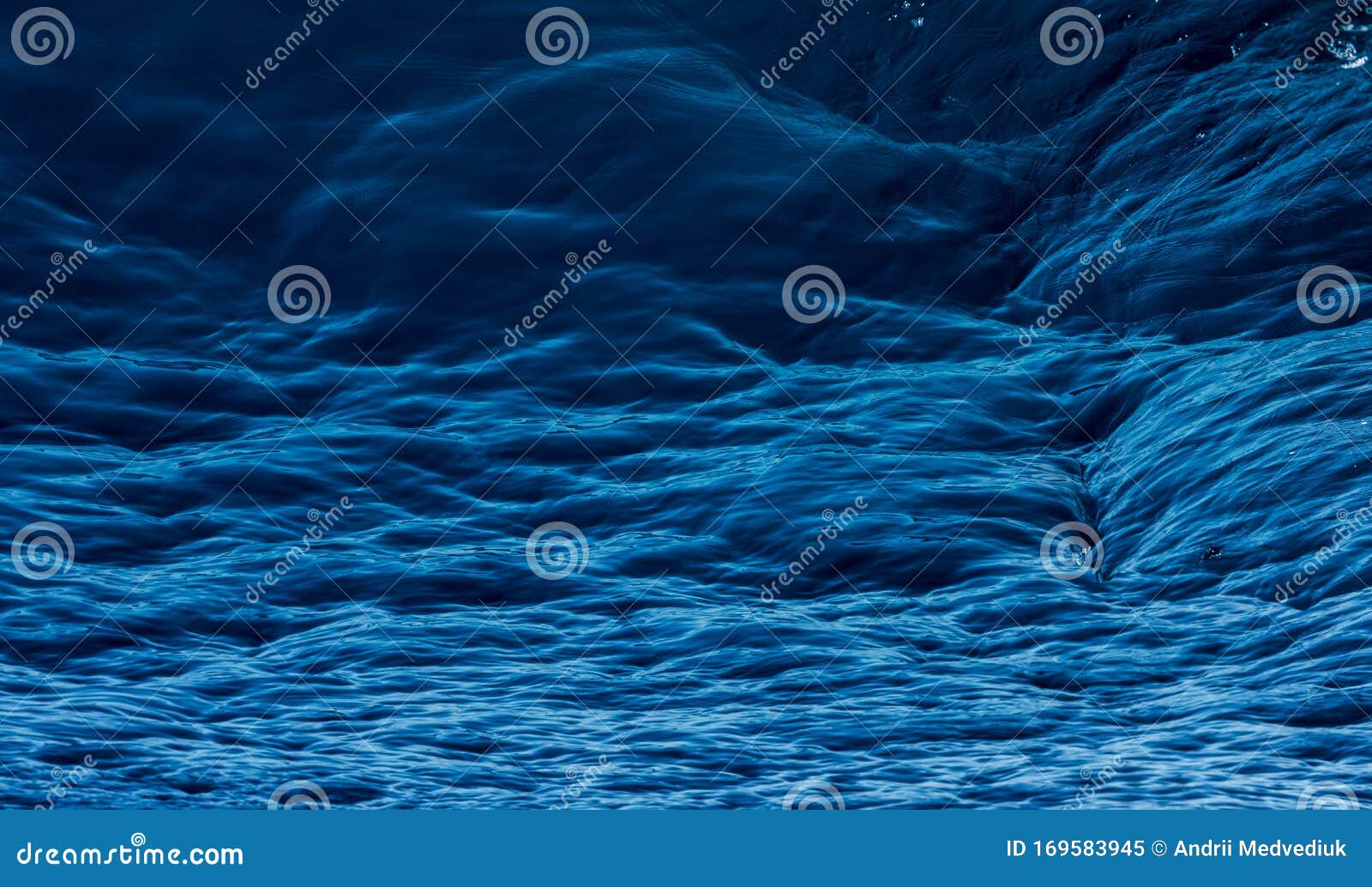 Background of Blue Sea with Interesting Waves. Blue Seascape Stock ...