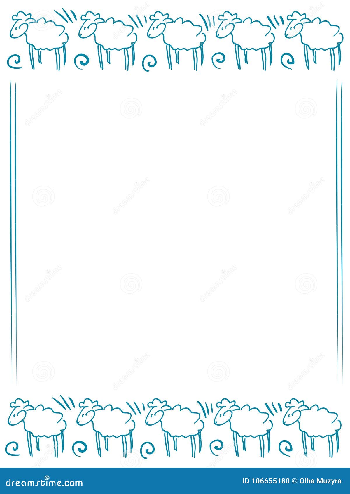 Background with a Blue Sheep Frame Stock Illustration - Illustration of ...