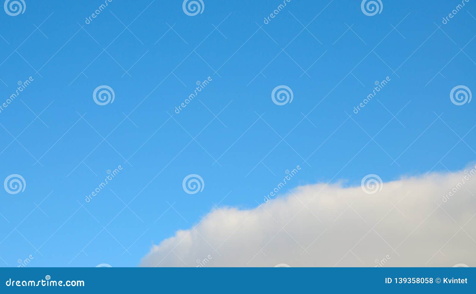 Background of Blue Sky with Cloud in Bottom Corner. Stock Photo - Image ...
