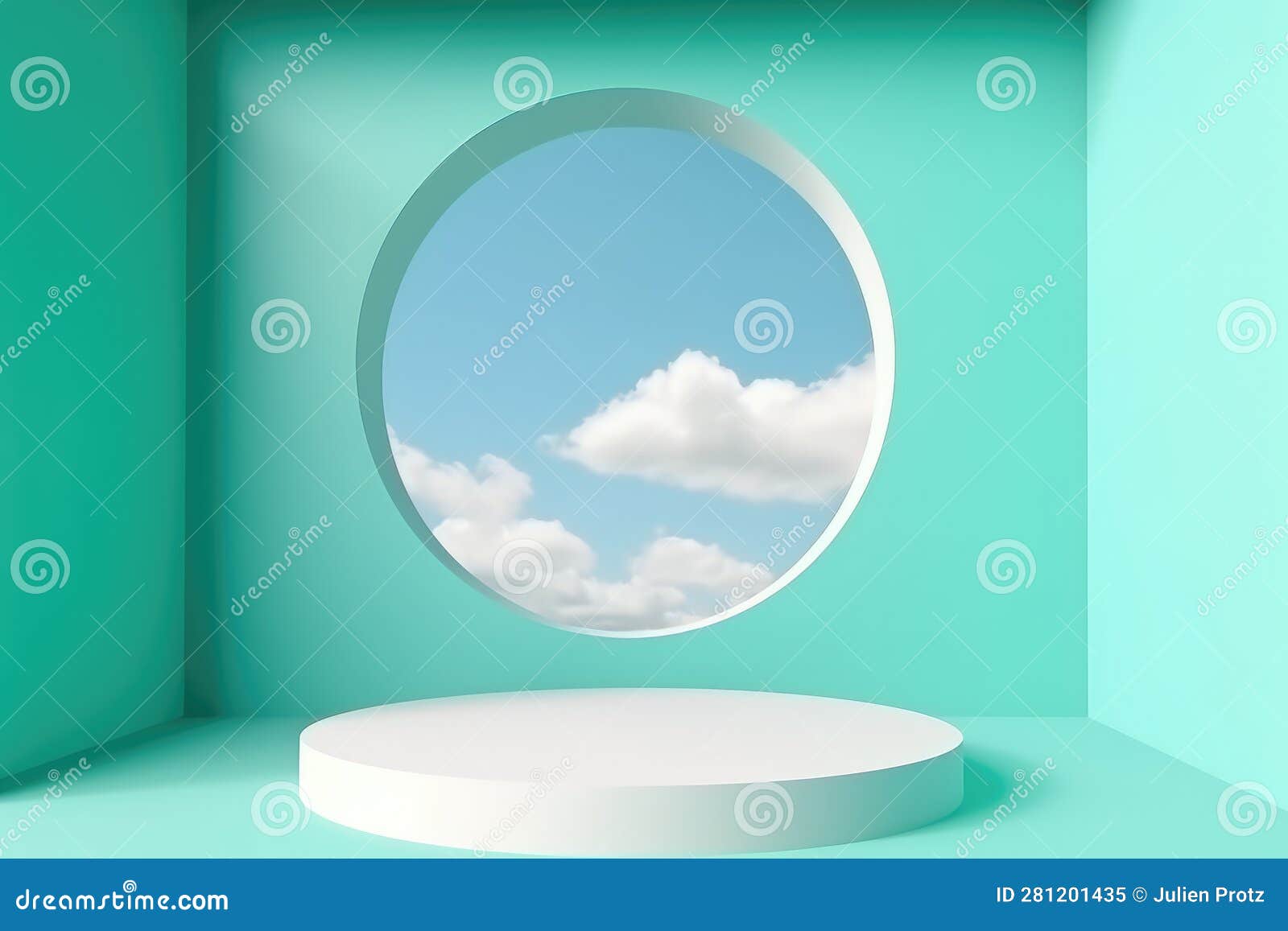 Background with Blue Sky Inside the Window, Turquoise Stock ...