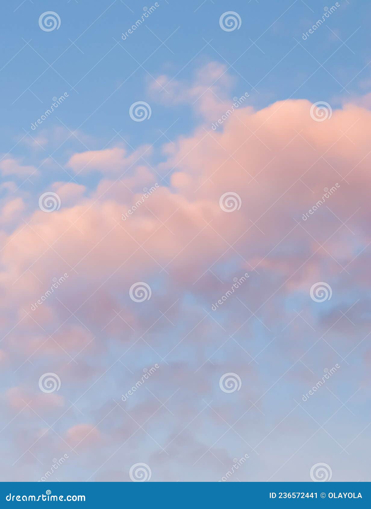 Background of Blue Sky with Pink Clouds in Sunset Stock Image - Image ...