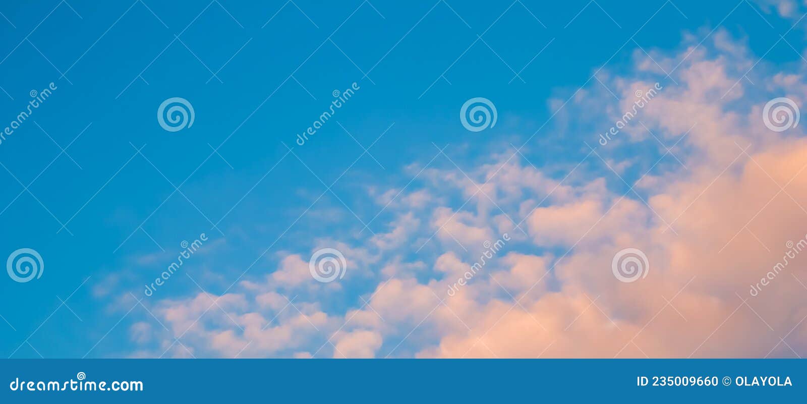 Background of Blue Sky with Pink Clouds in Sunset Stock Photo - Image ...