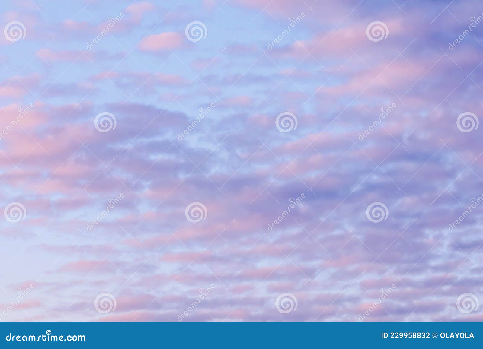 Background of Blue Sky with Pink Clouds in Sunset Stock Photo - Image ...